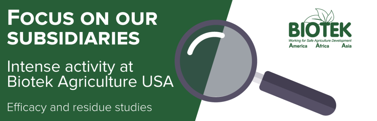 Focus on our subsidiaries : Intense activity at Biotek Agriculture USA ...